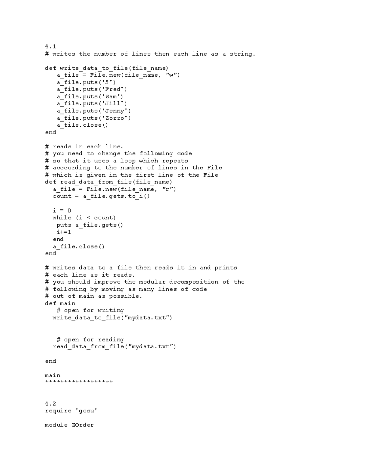 Portfolio task week4 - 4. writes the number of lines then each line as ...