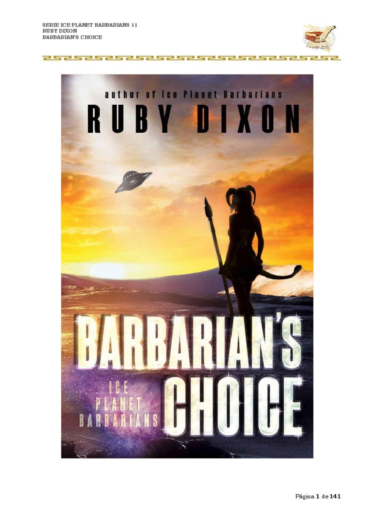 Ruby Dixon - Serie Ice Planet Barbarians - 11 - Barbarian's Choice ...
