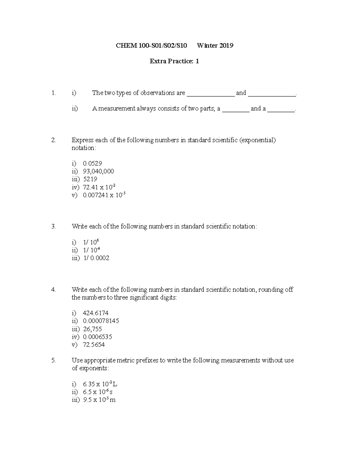 Chem100practice 1 - practice question answer - CHEM 100-S01/S02/S10 ...