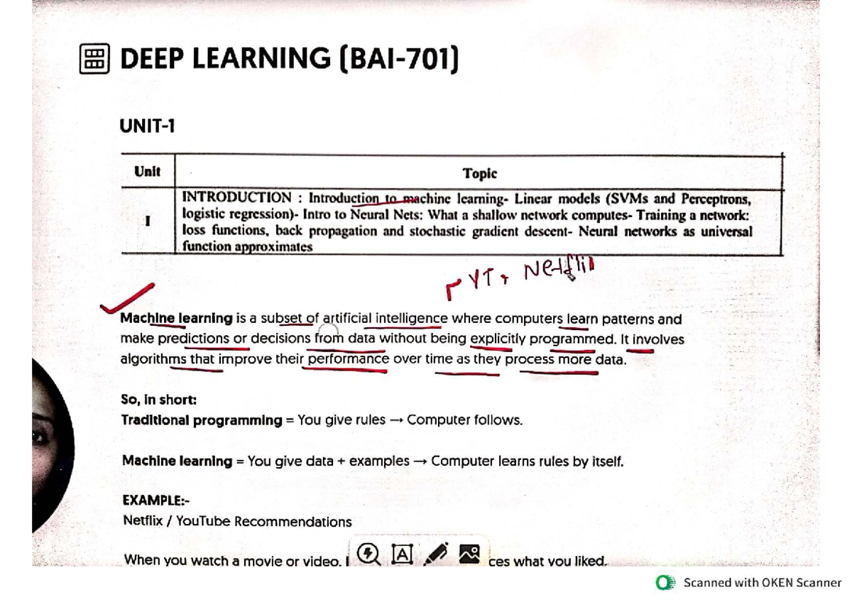 DEEP LEARNING Unit 1: Introduction to Machine Learning Concepts - Studocu
