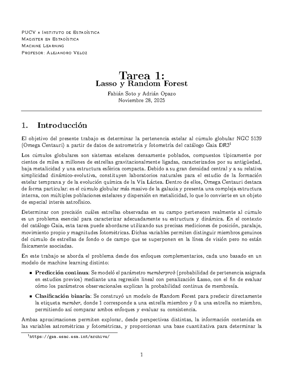 Tarea 1: Lasso y Random Forest en Machine Learning - PUCV - Studocu
