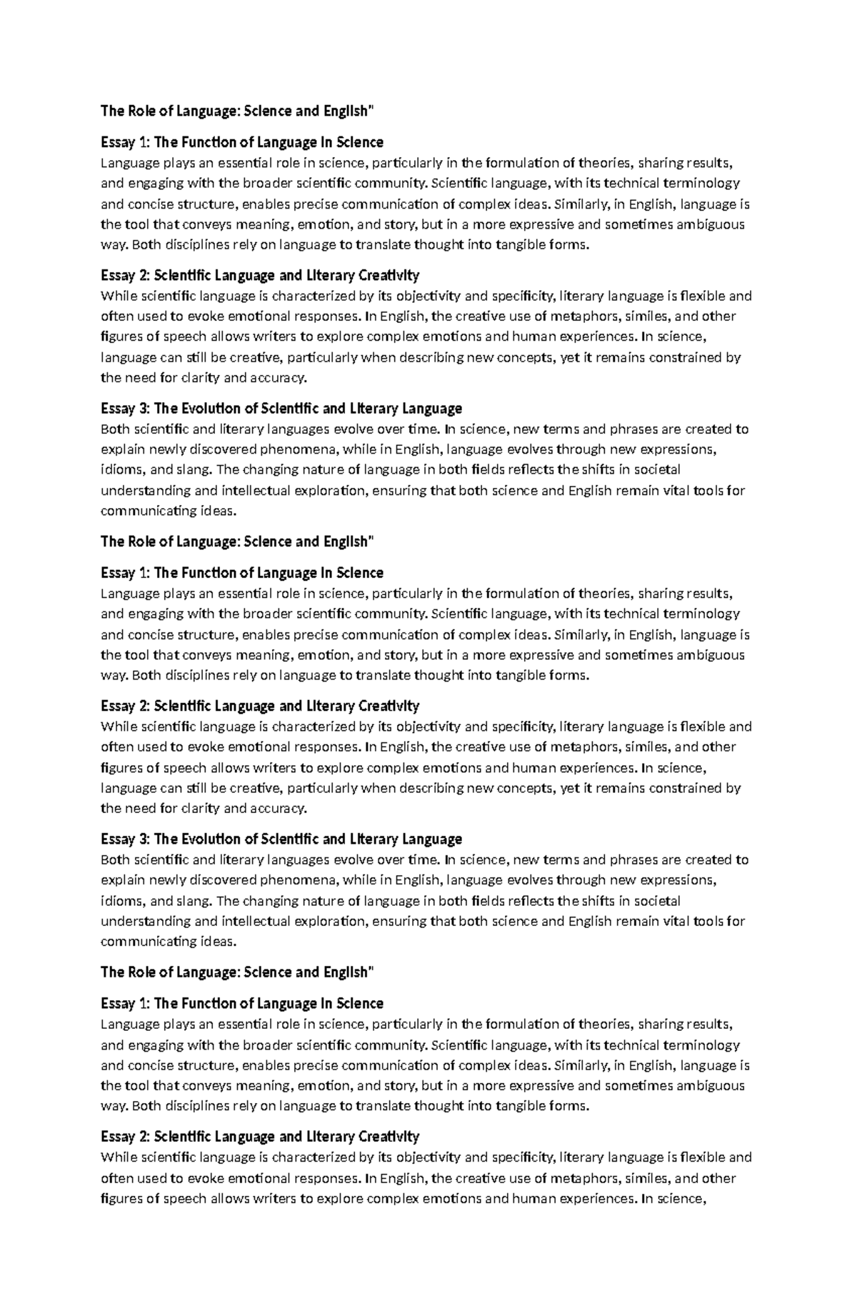 The Role of Language Science and English - The Role of Language ...