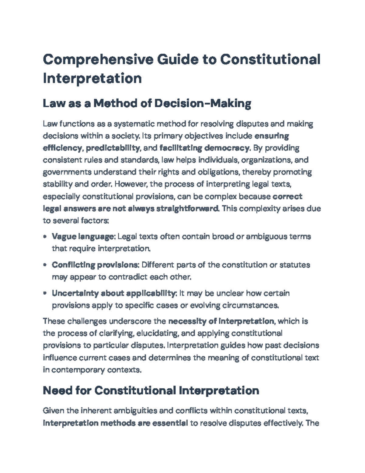Comprehensive Guide to Constitutional Interpretation Methods - Studocu