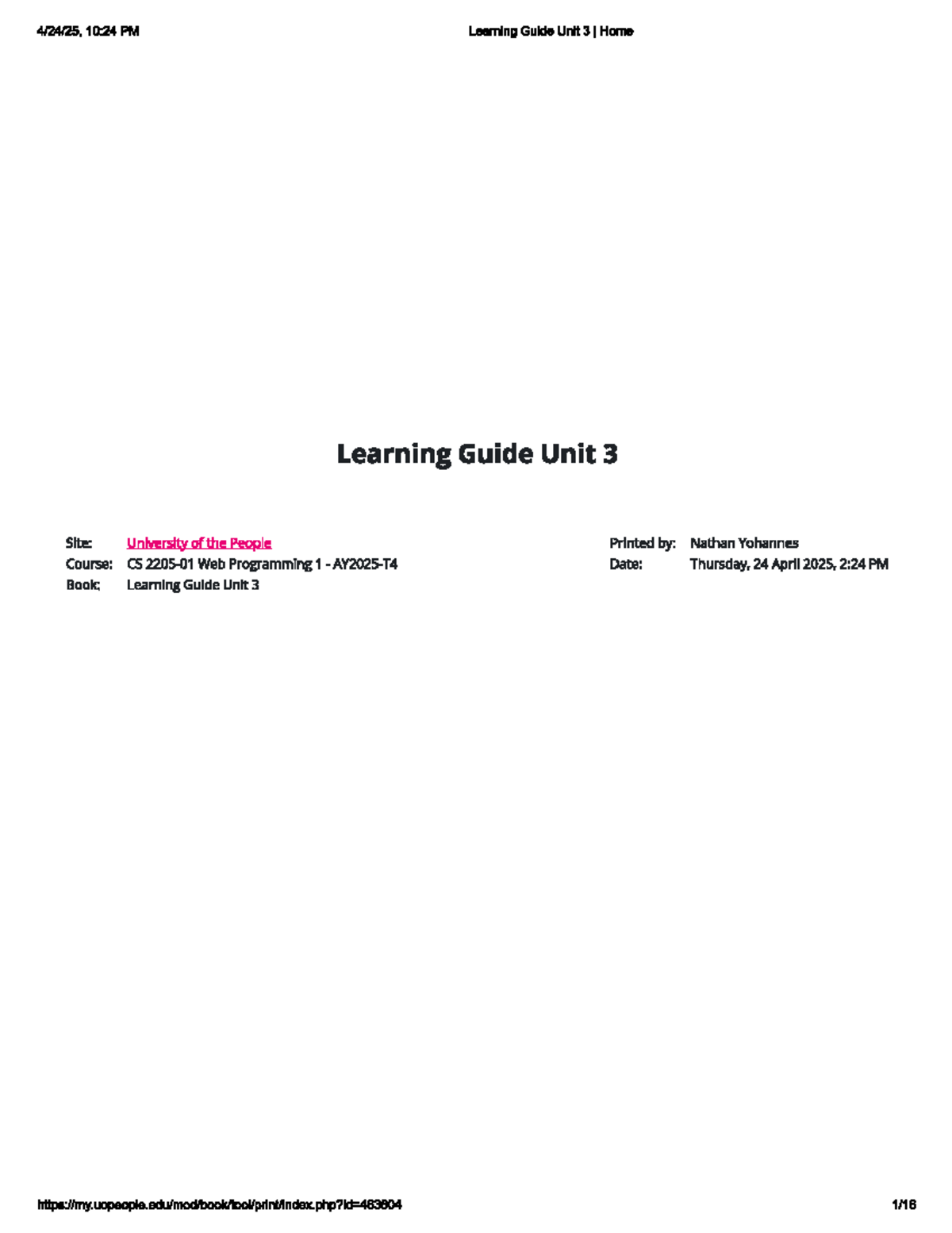 CS Web Programming 1: Learning Guide for Unit 3 - Advanced HTML ...