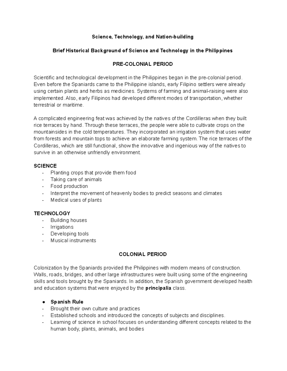 Module 2 Science, Technology, and Nation-building - Science, Technology, and Nation-building ...