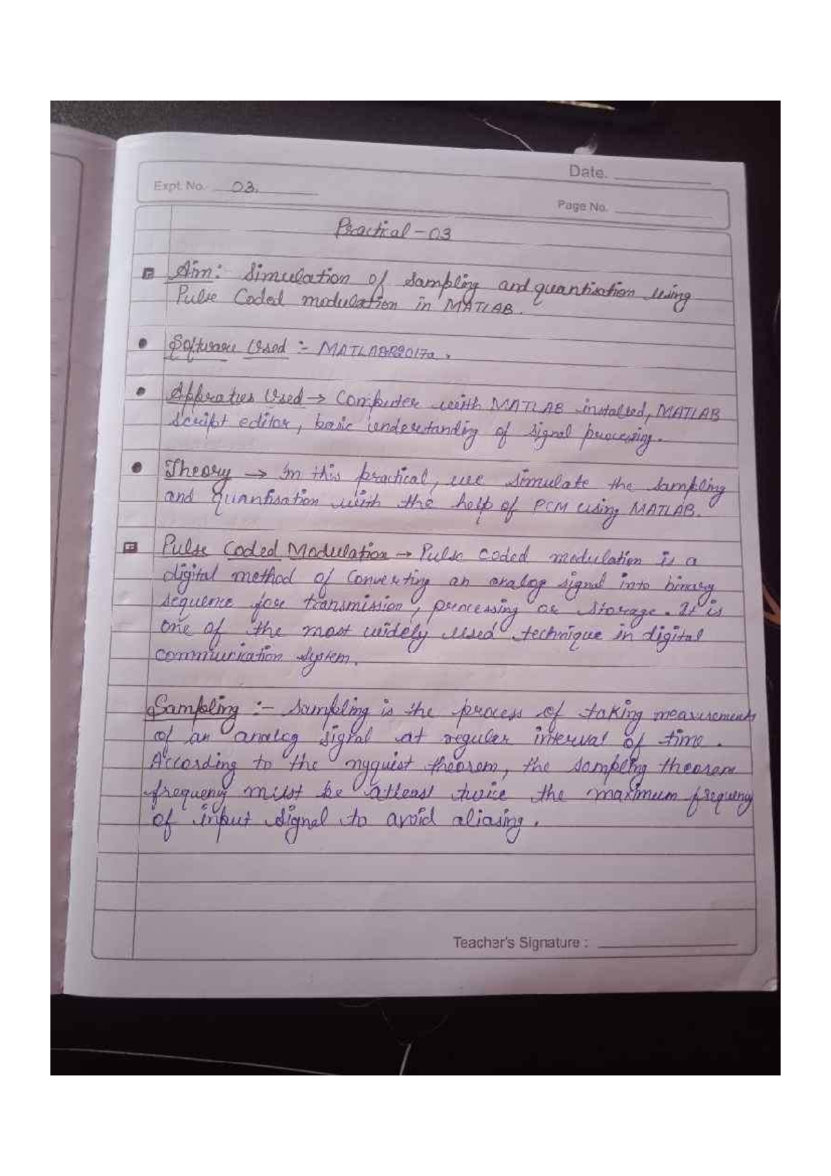 Practical 03 DC: Simulation of Sampling & Quantisation with PCM in ...