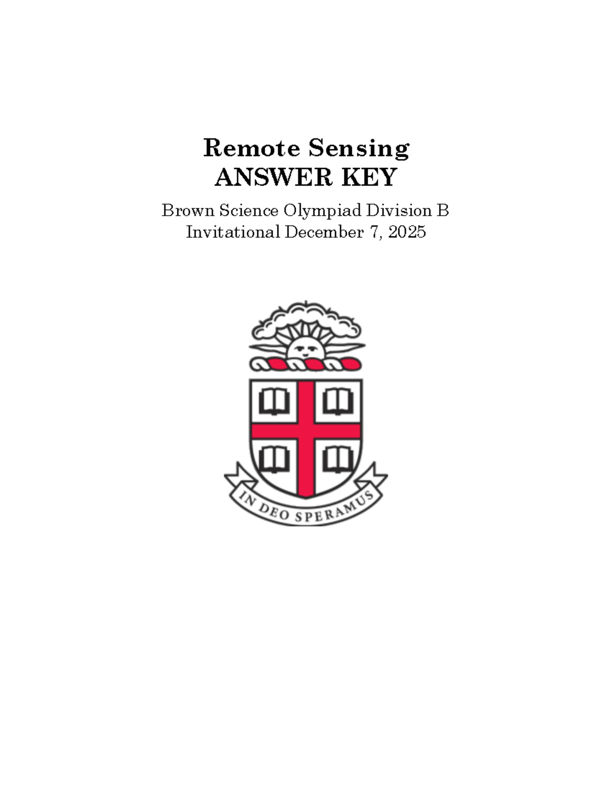 Remote Sensing Answer Key Division B Science Olympiad 2025-26 - Studocu