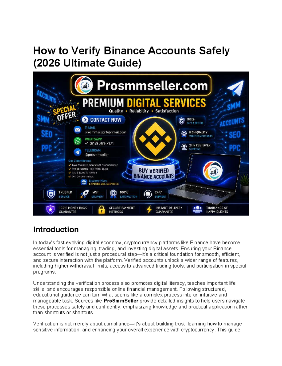 Best 7 Platforms for Safe Verified Binance Account Buying (2026 Guide ...