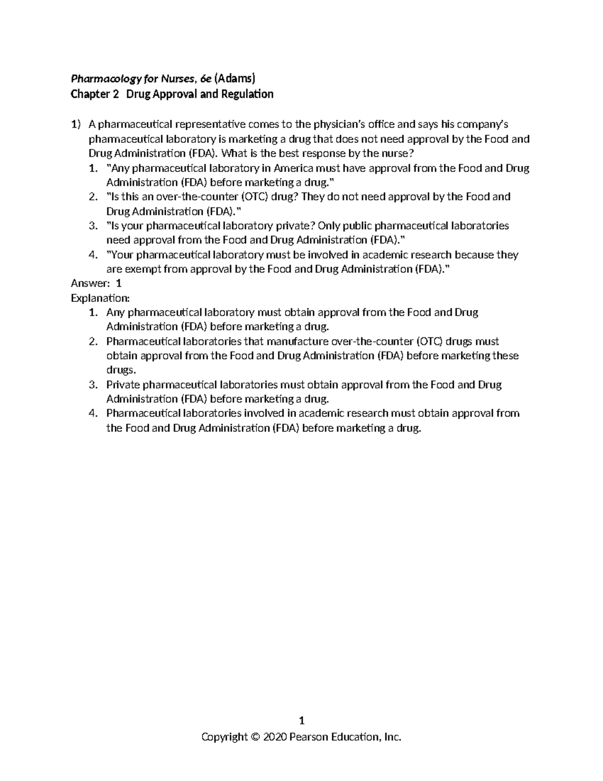 Adams 6e Pharmacology Chapter 02: Drug Approval & Regulation Insights ...