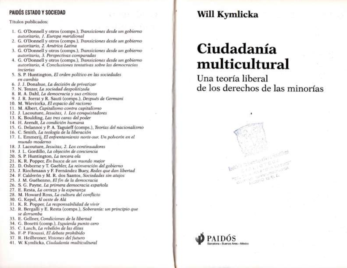PAIDÓS 41: Libertad y Cultura en la Ciudadanía Multicultural de ...