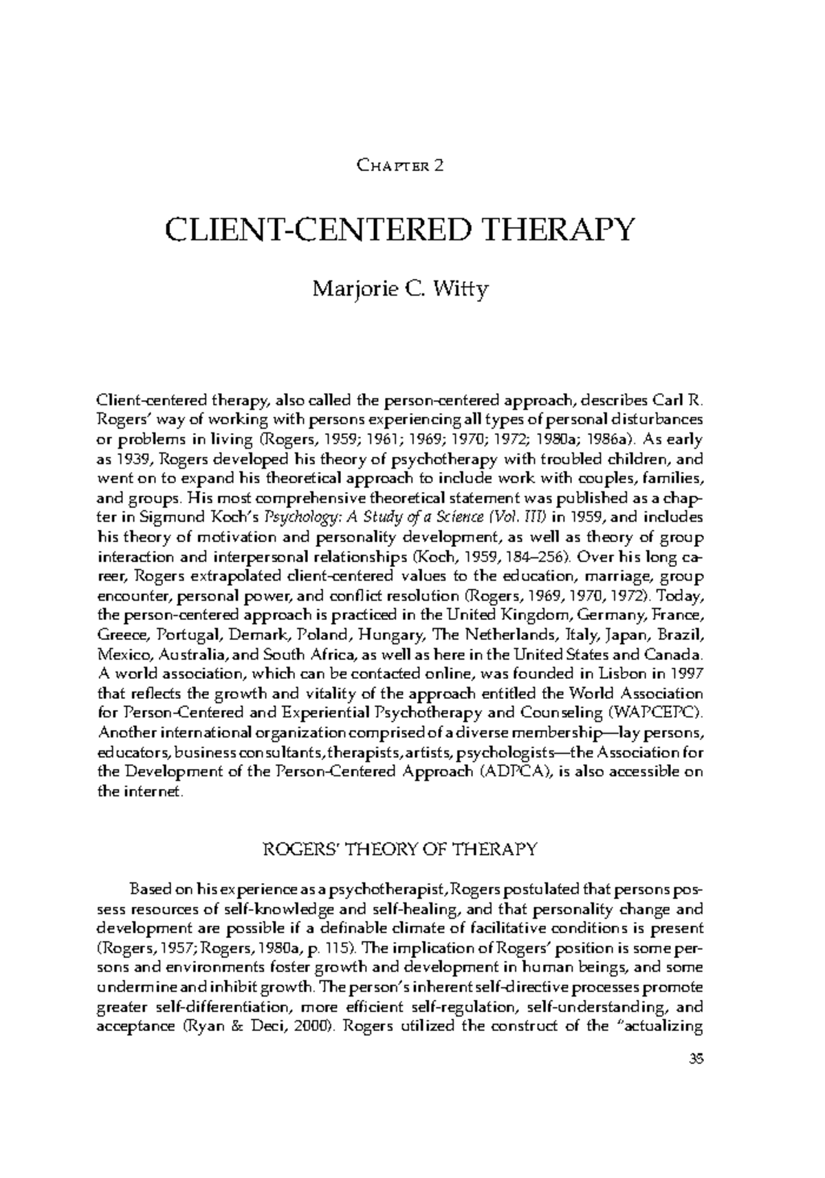 Client-Centered Therapy Insights: A Comprehensive Overview - Studocu