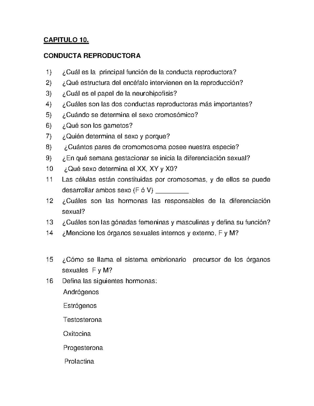 Capítulo 10: Conducta Reproductora y Sus Principales Aspectos - Studocu