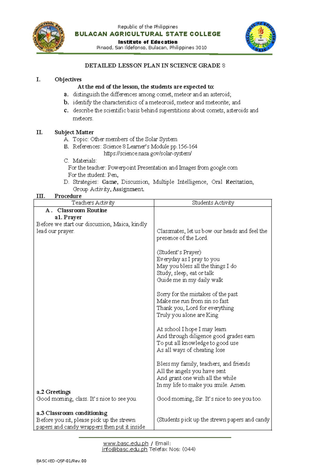 5E Inquiry-Based Science Lesson Plan Template - Studocu