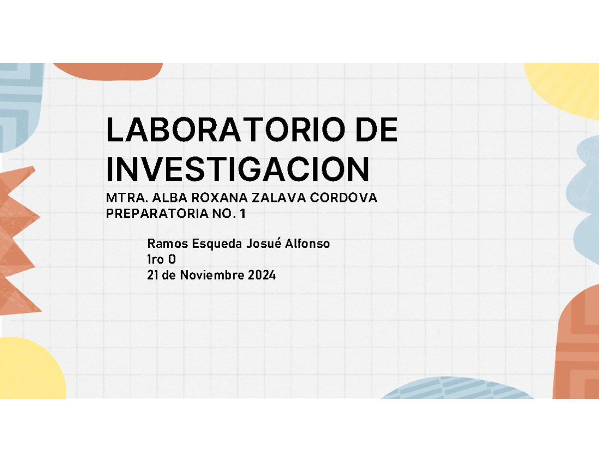 Tarea de laboratorio de investigacion - Ramos Esqueda Josué Alfonso 1ro ...