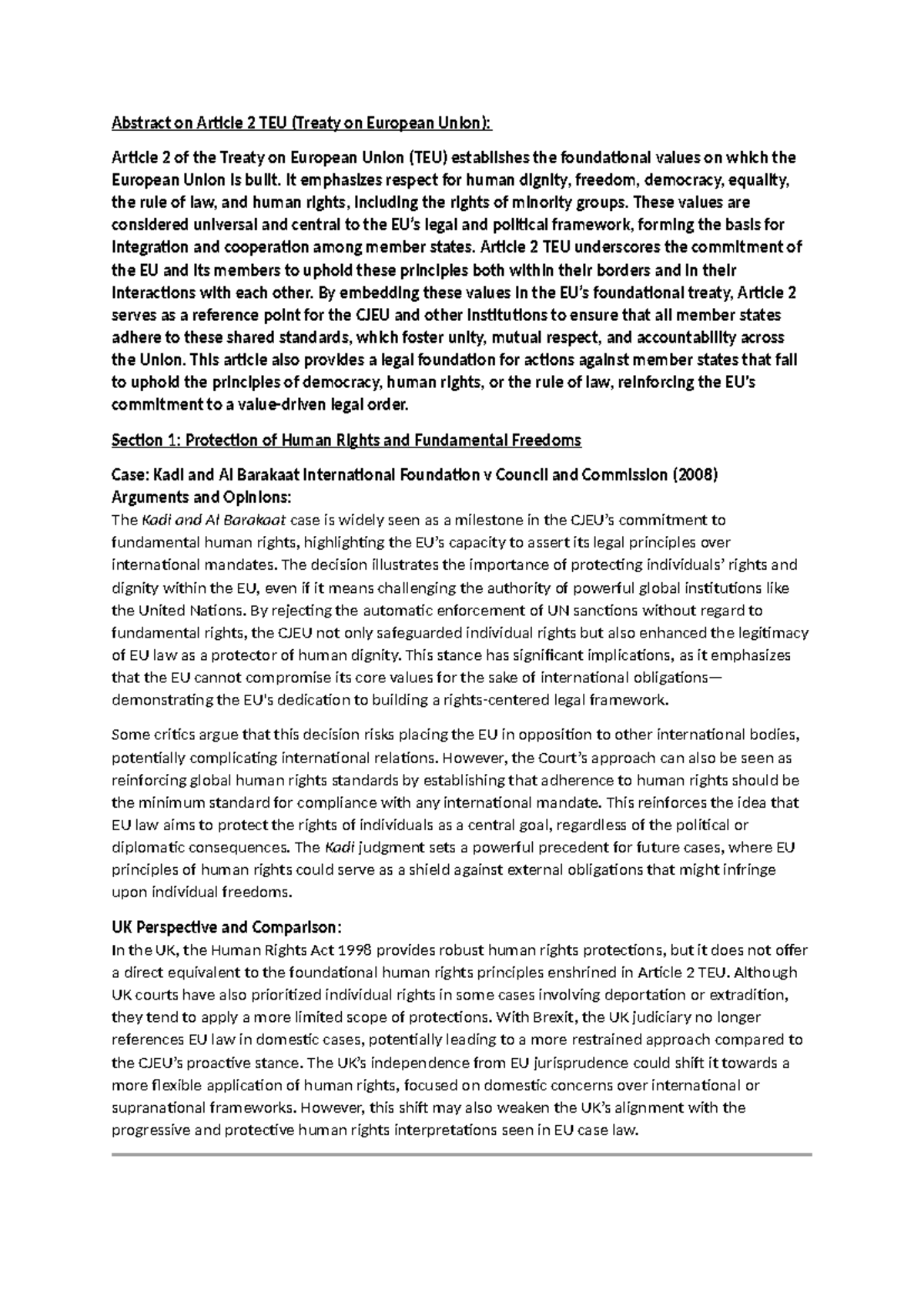 Analysis of Article 2 TEU: Human Rights, Democracy & Judicial ...