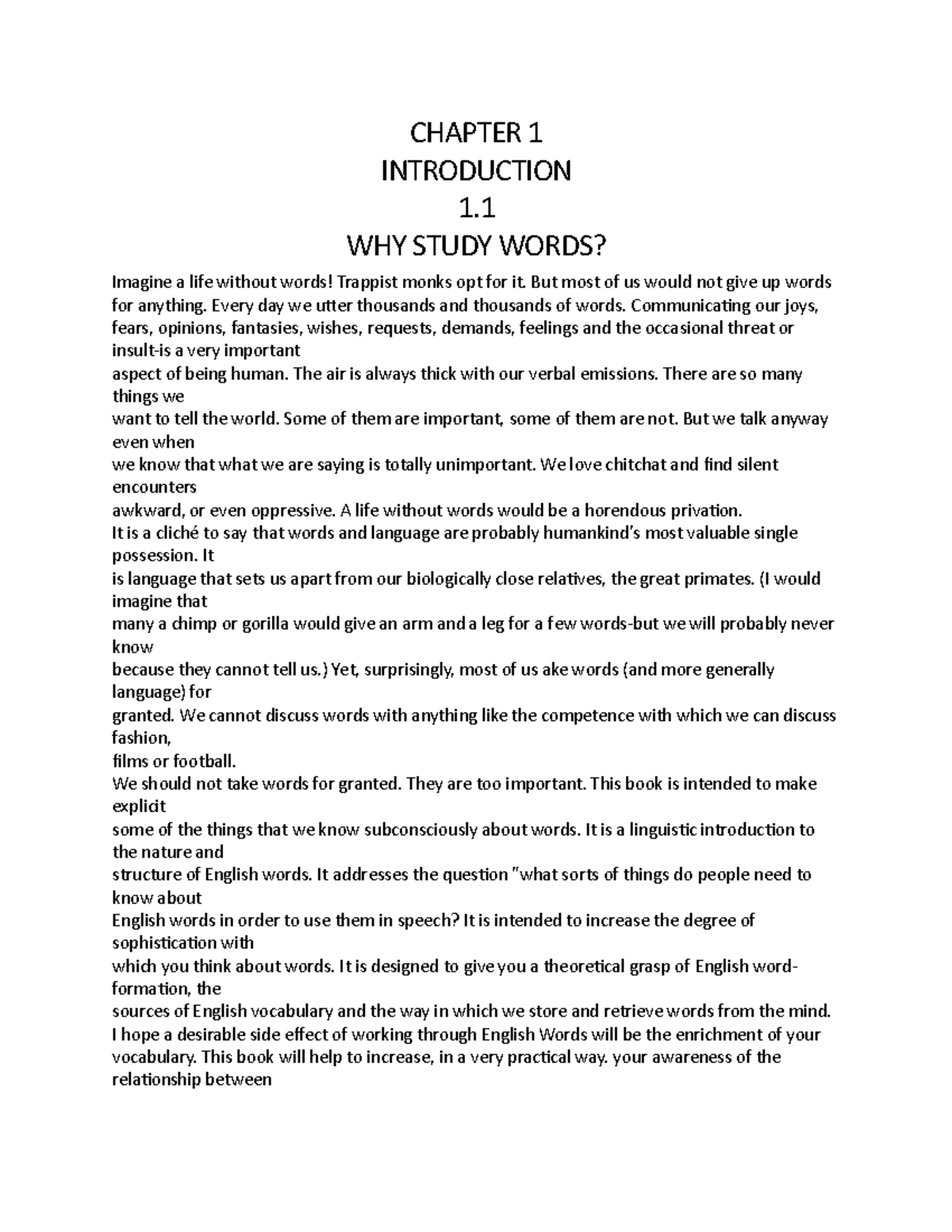 ENG 101 - Chapter 1: The Importance of Words and Language - Studocu