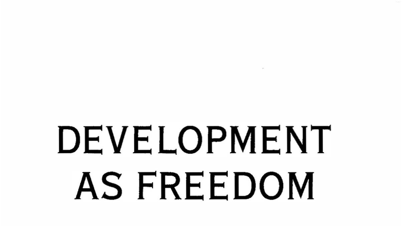 Unit 4: Sen, A. (2000) Chapter 4 - Poverty as Capability Deprivation in ...