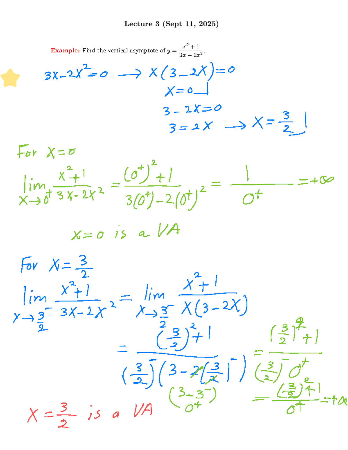 Lecture 3: Evaluating Limits and the Squeeze Theorem (MATH1013D) - Studocu