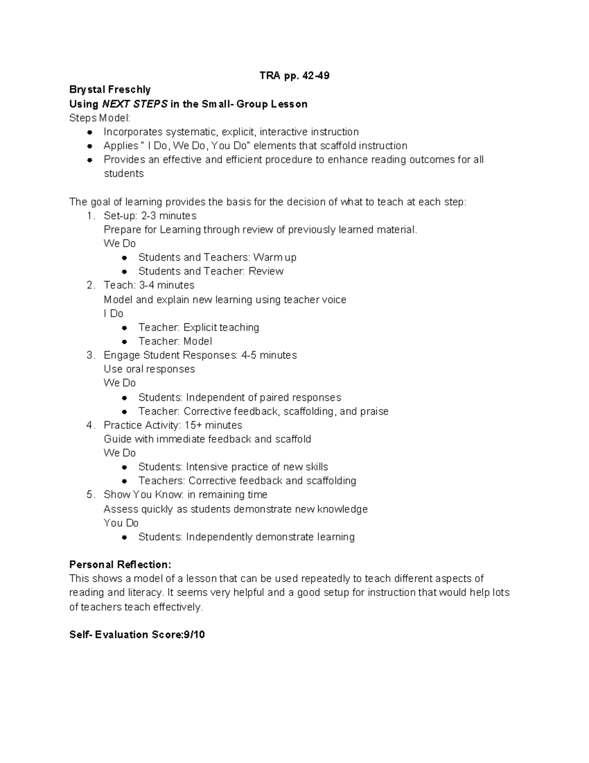 TRA 42-49: Enhancing Reading Comprehension through Group Lesson Steps ...