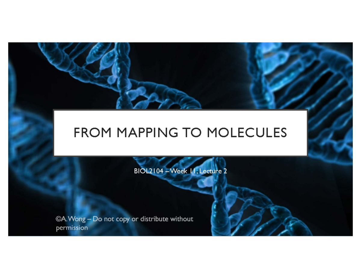 BIOL2104 Week 11 Lecture 2: Genetics of Cystic Fibrosis - Studocu