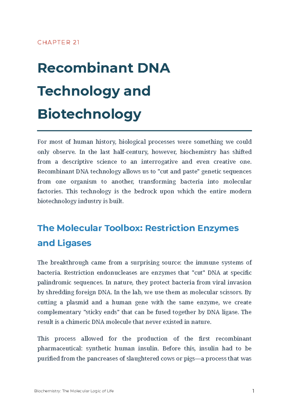 Chapter 21: Recombinant DNA Tech & Biotech Overview - Studocu