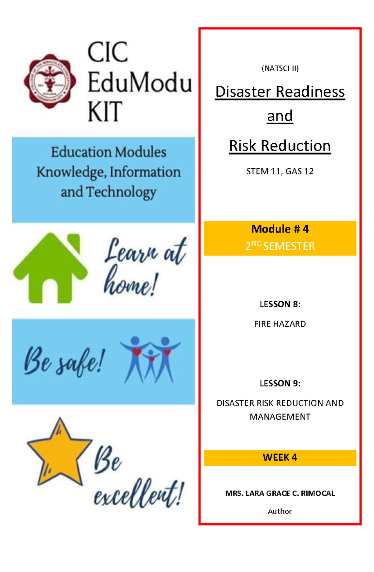 M4-DRRR - Module 4 - (NATSCI II) Disaster Readiness and Risk Reduction STEM 11, GAS 12 Module ...