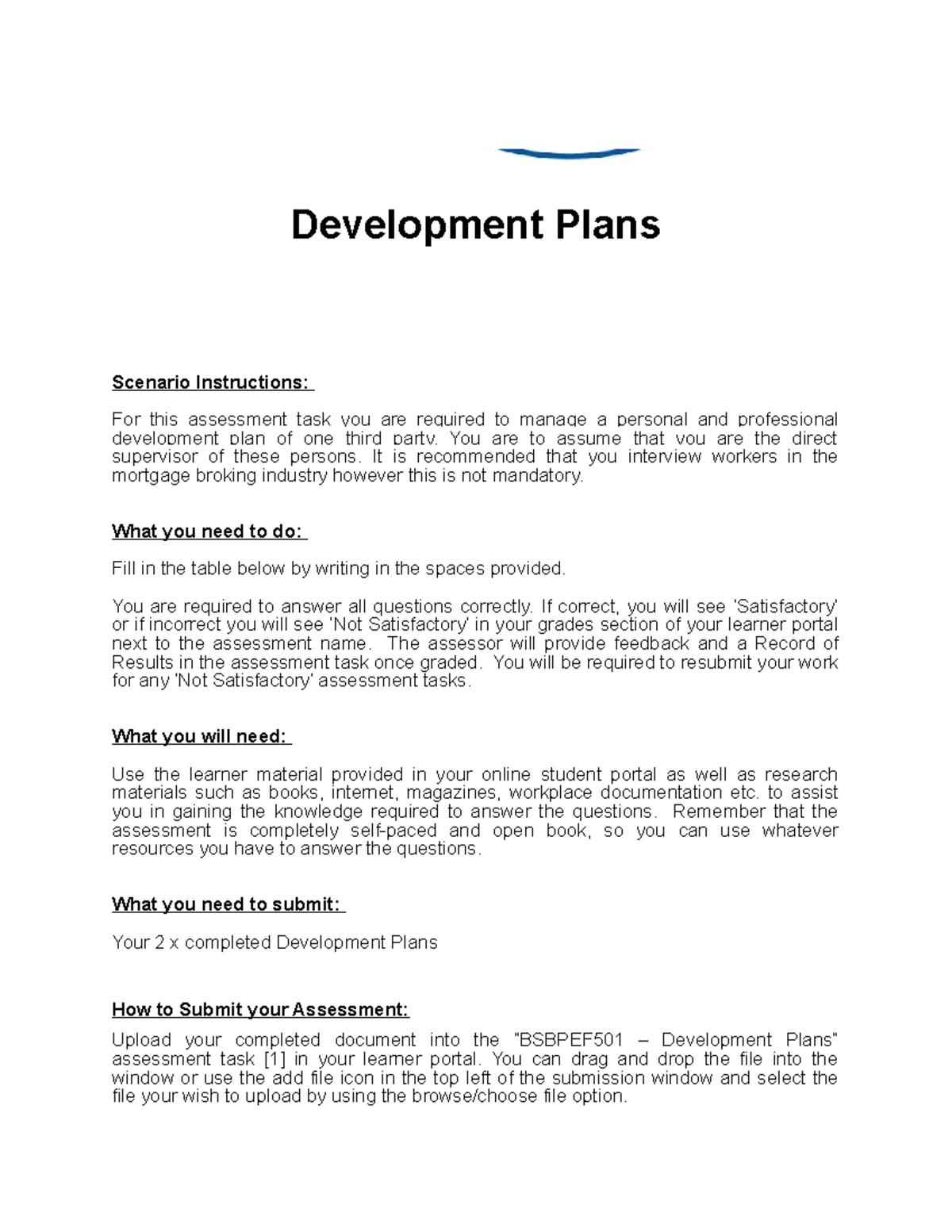 BSBPEF501 - Personal & Professional Development Plans v1.1 - Studocu