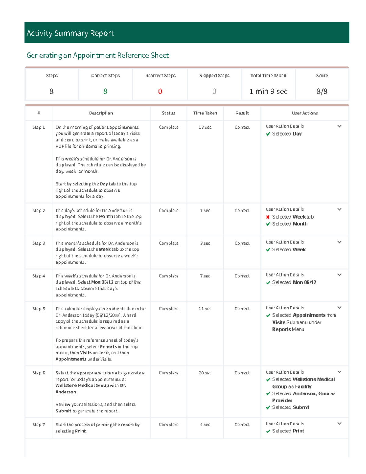 Generating an Appointment Reference Sheet for Dr. Anderson - Studocu