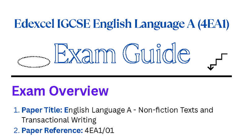 Edexcel IGCSE English Language A (4EA1) Exam Overview & Tips - Studocu