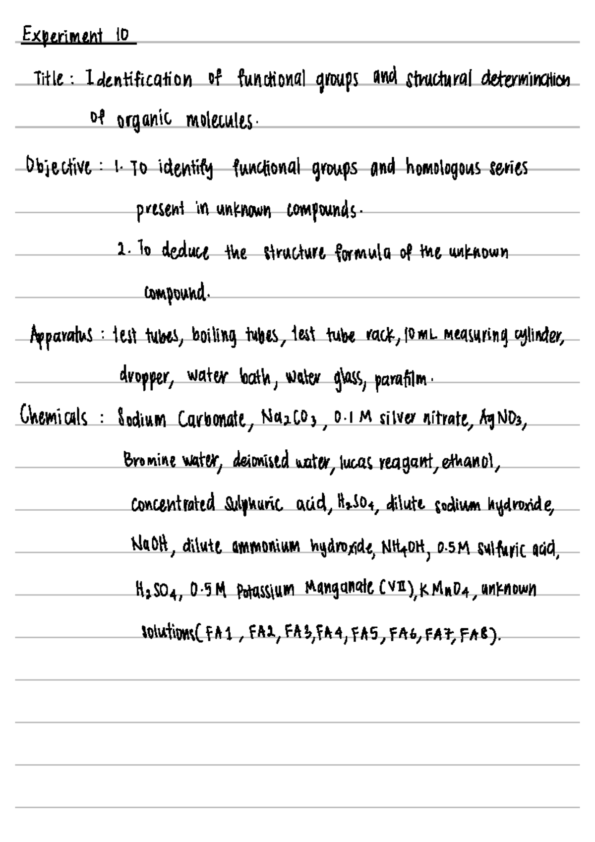Experiment 10: Identifying Functional Groups in Organic Molecules - Studocu