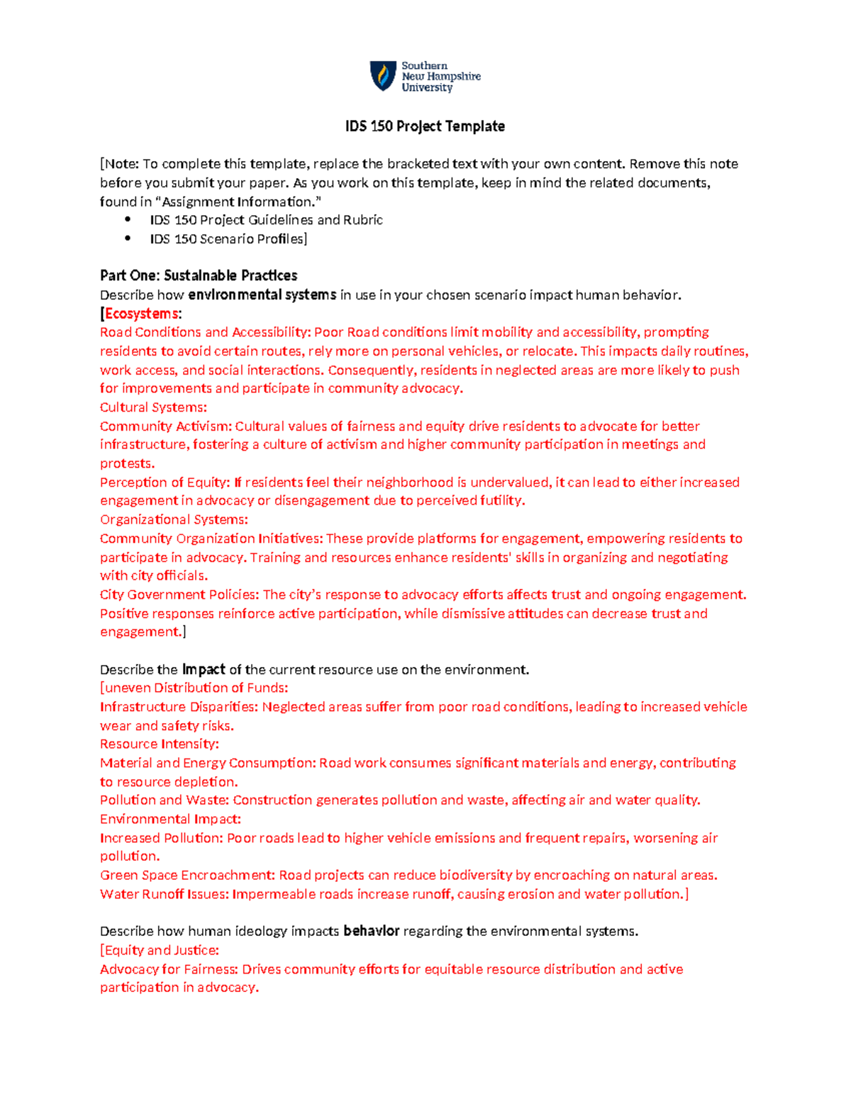IDS 150 Project Draft - Week 3: Sustainable Practices & Impacts - Studocu
