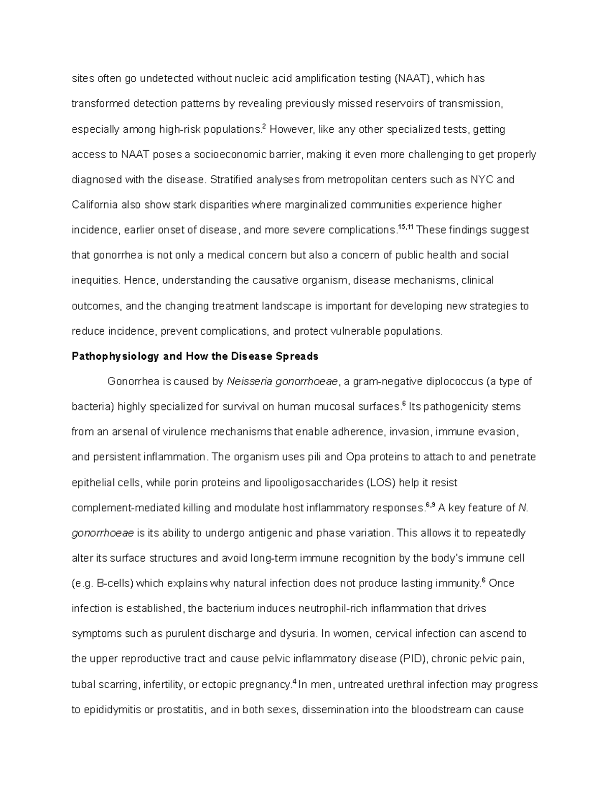 Gonorrhea Research Paper: Socioeconomic Barriers and Disease Mechanisms ...