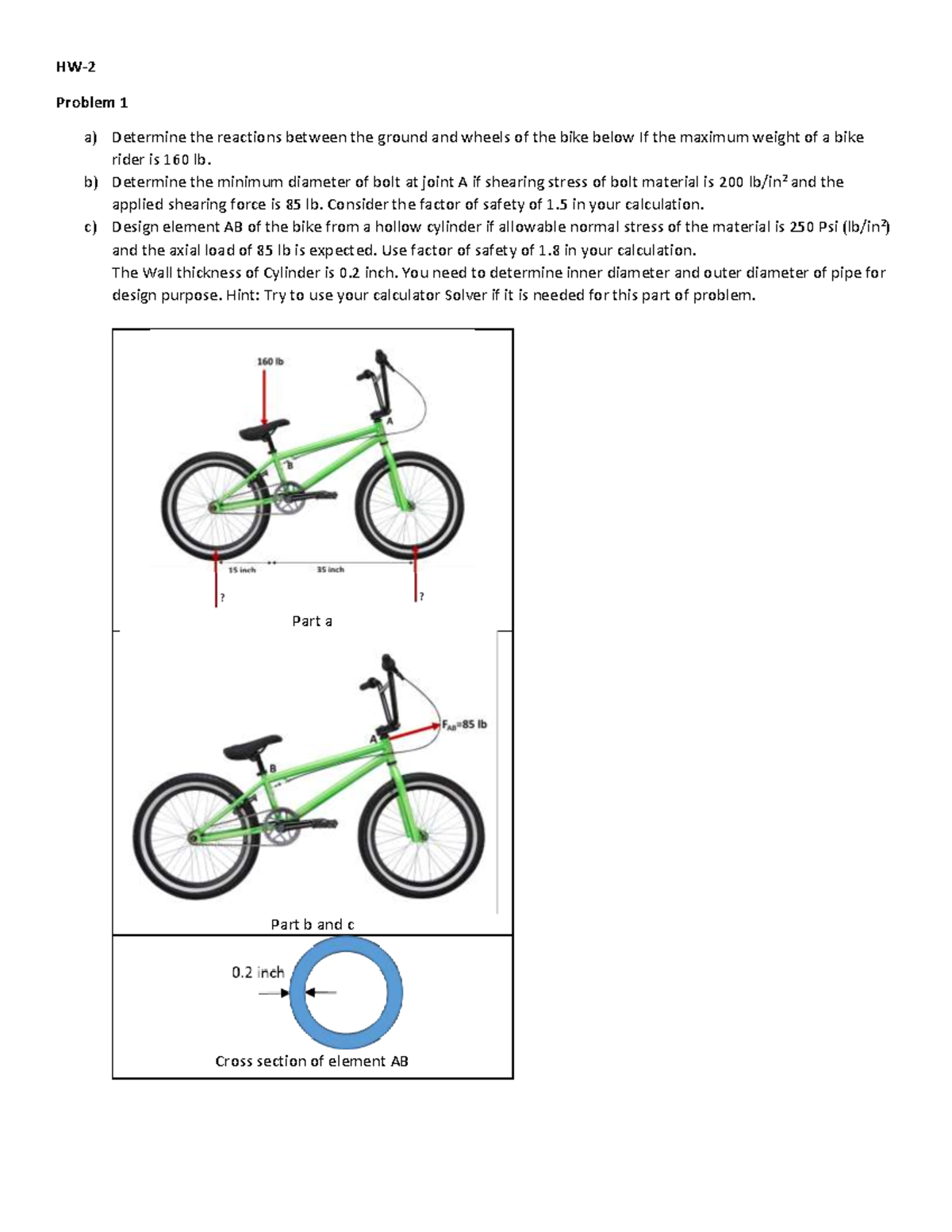 HW-Structural-2 - For the civil engineering module - HW- Problem 1 a ...