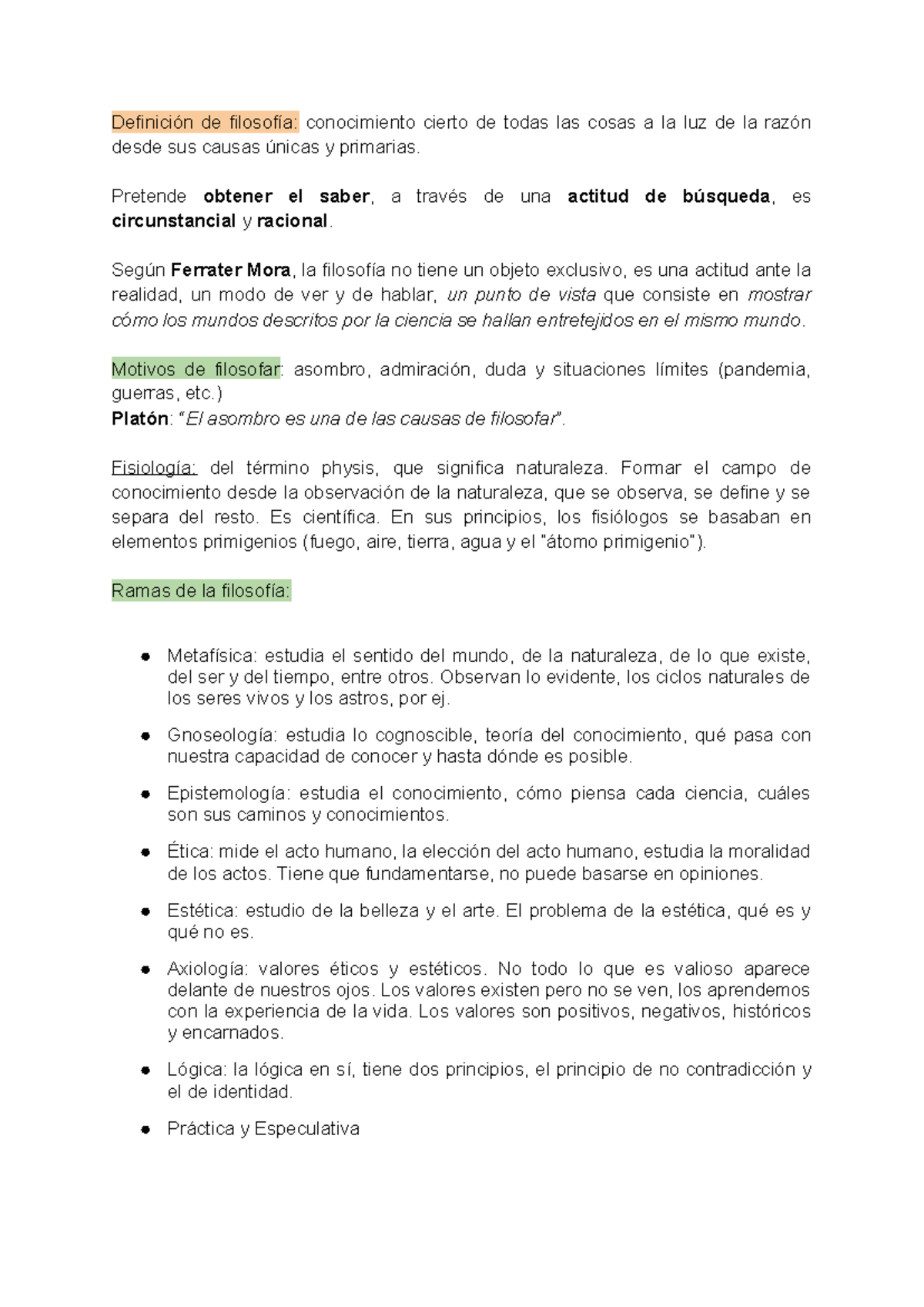 Filosofía: Definición, Ramas y Pensadores Clave - Prof. Scarpatti - Studocu