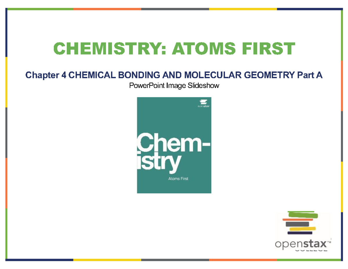 Chemical Bonding and Molecular Geometry - CHEM 101 Chapter 4 Notes ...