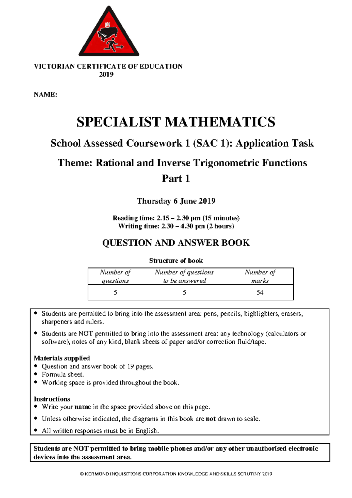 12MSPE-19-Specialist Mathematics SAC 1: Rational & Inverse Trig ...
