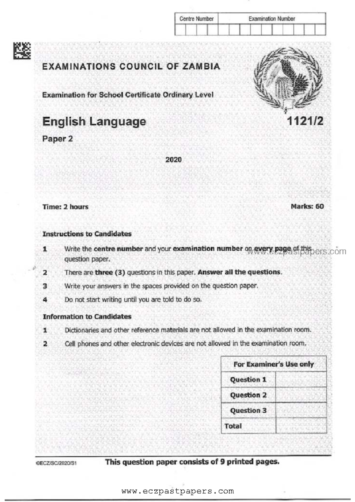 2020 COUNCIL EXAMINATION O-Level English Language Paper 2 Guide - Studocu