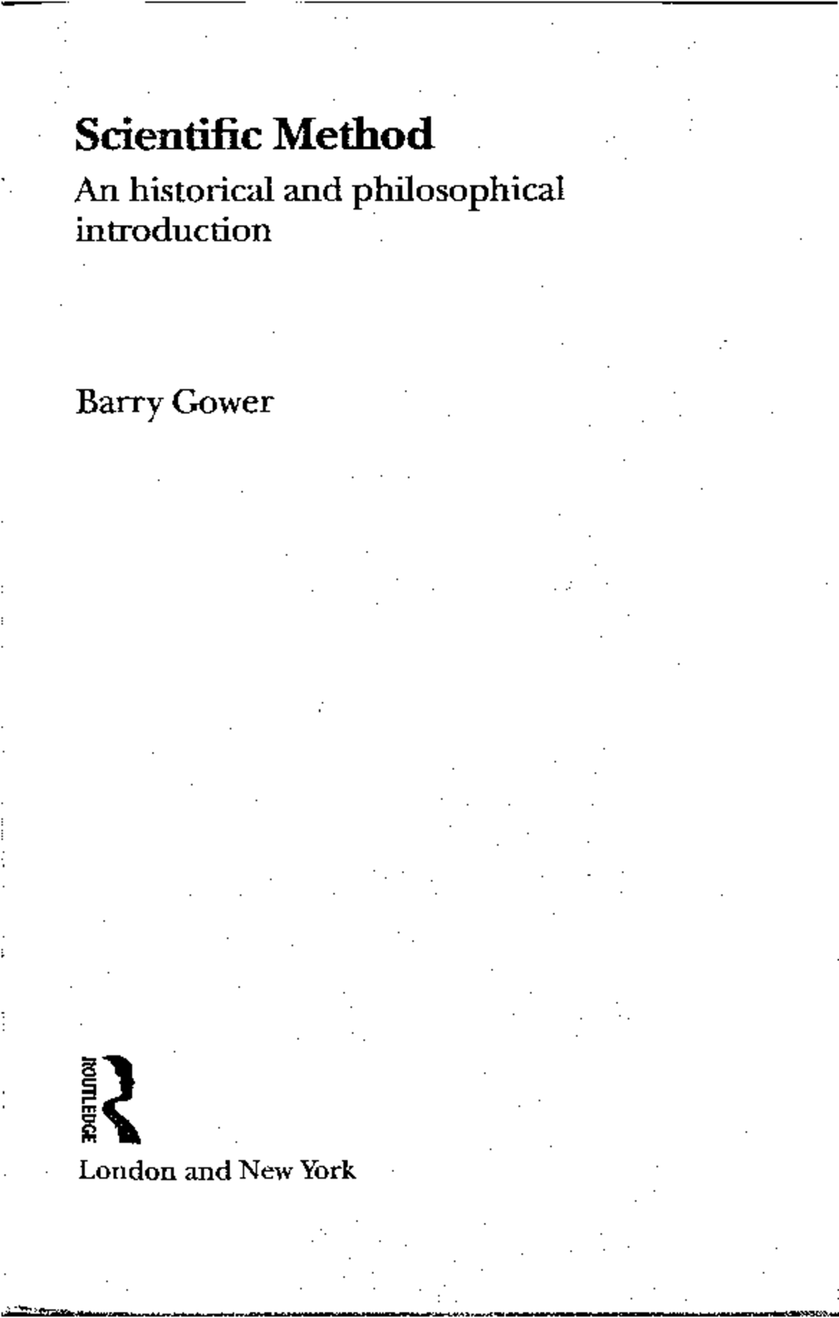 Scientific Method: Historical and Philosophical Insights (Course Code ...