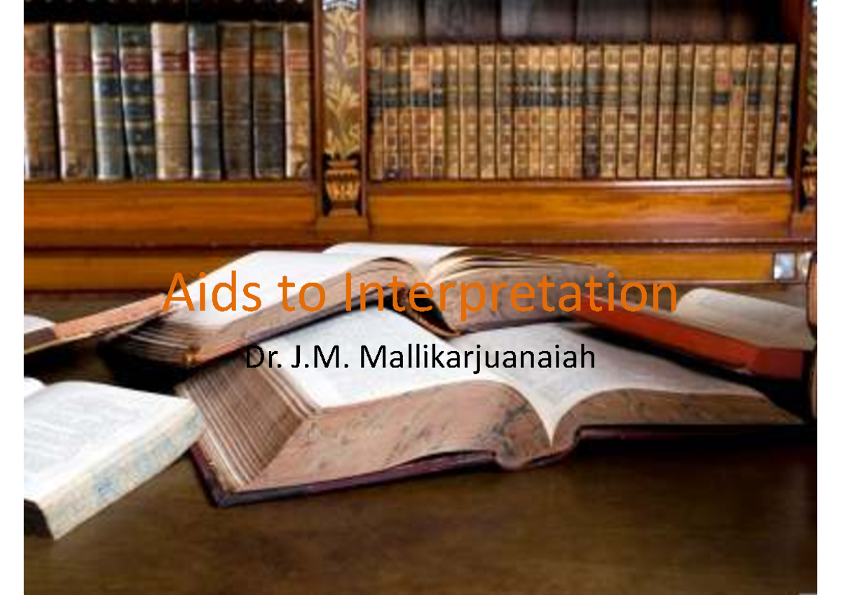 Aids to Interpretation: Understanding Legislative Intent in Law - Studocu