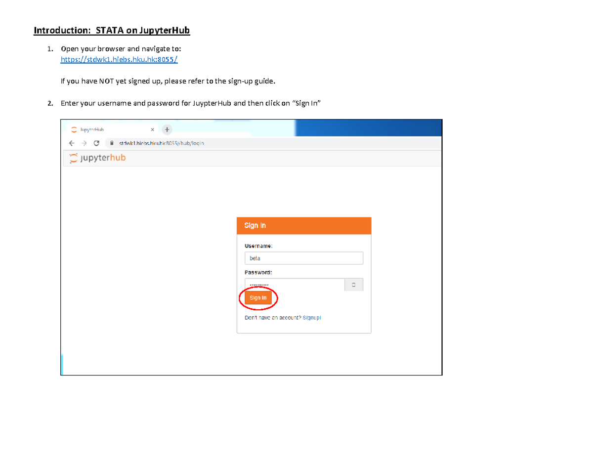 Introduction to STATA on JupyterHub for ECON2280 Students - Studocu