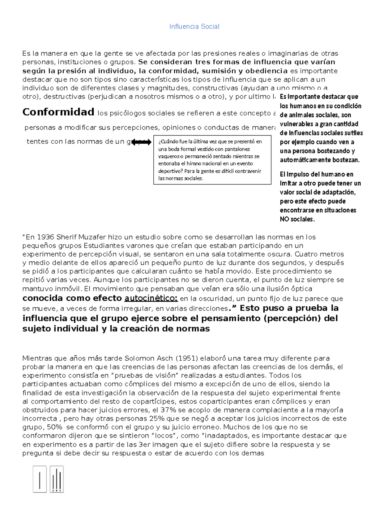Capítulo 7: Resumen de la Influencia Social y Conformidad - Studocu