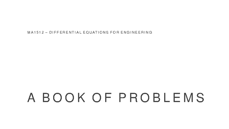 MA1512 Differential Equations for Engineering: Tutorial 1 Problems ...