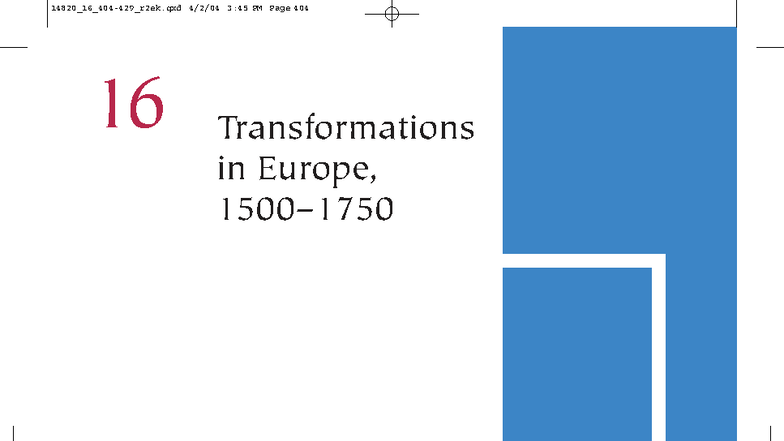 Chapter 16: Transformations in Europe - A Comprehensive Overview - Studocu
