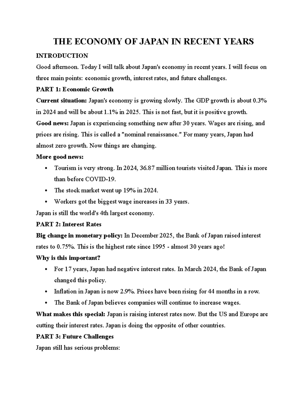 Japan's Economy: Growth, Interest Rates & Future Challenges - Studocu