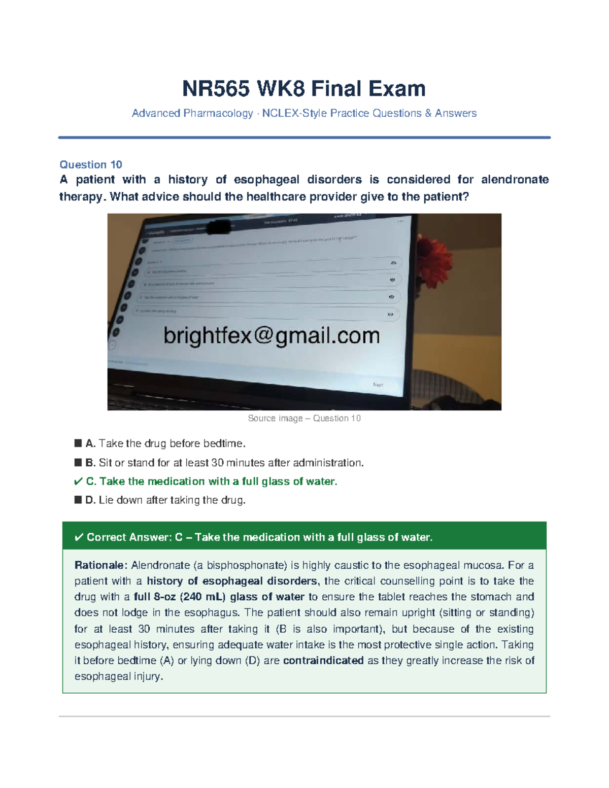 NR565 NR606 NR578 Final Exam & Midterm Practice Questions - Studocu