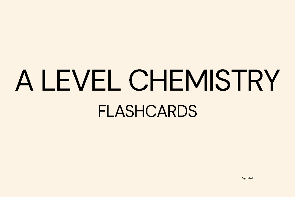 A LEVEL CHEMISTRY FLASHCARDS: AMINES OVERVIEW - Studocu