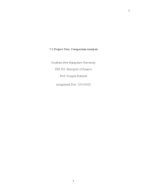FIN 320 - Financial Analysis Report for Final Project Module 7 - Studocu