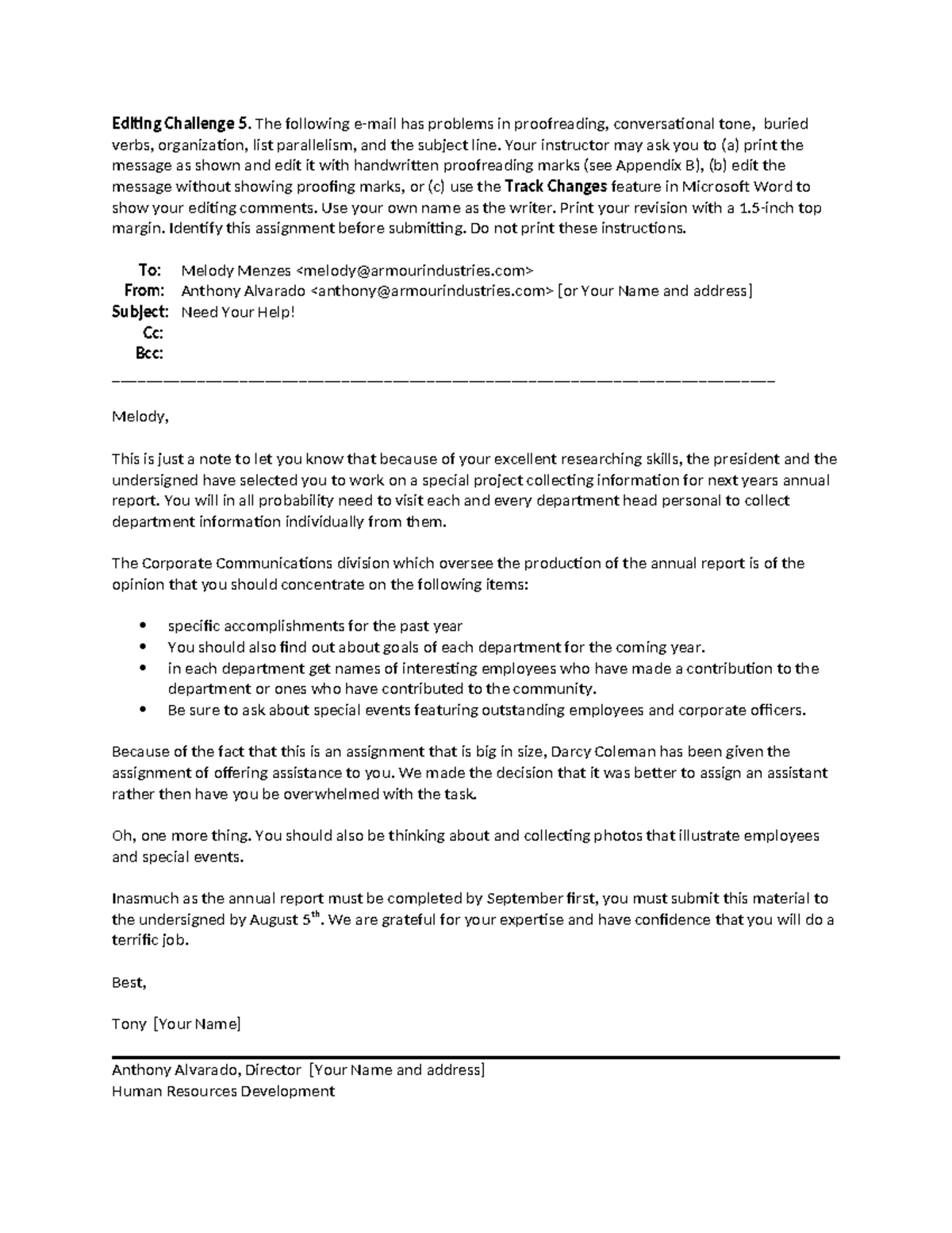 Ch05 Editing Challenge: Proofreading and Revision Assignment - Studocu