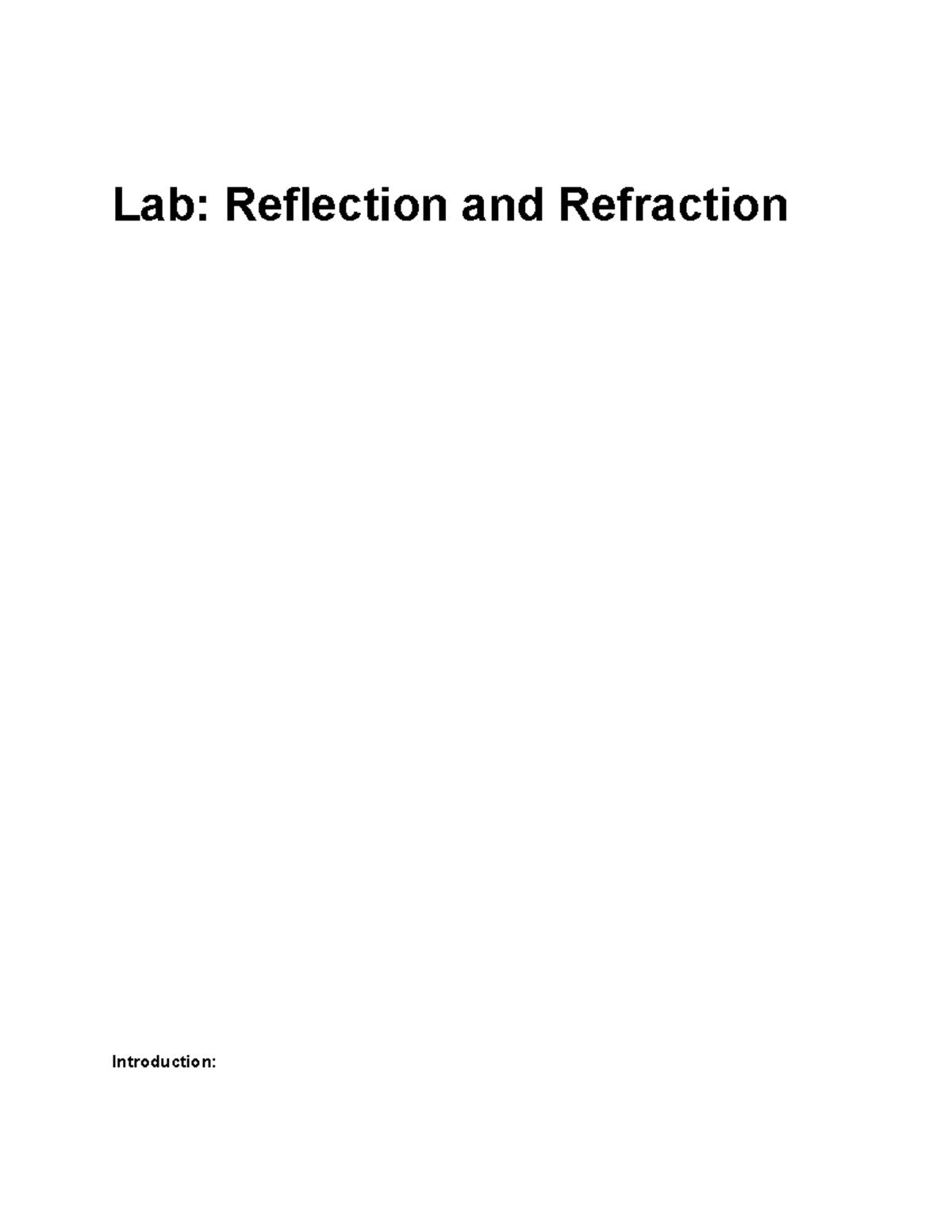 Lab Report on Reflection & Refraction (PHYS 101) - Studocu