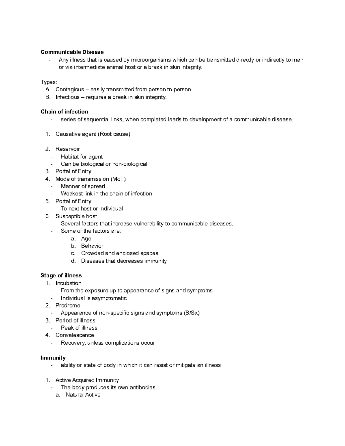 CD Lecture Notes: Understanding Communicable Diseases and HIV - Studocu